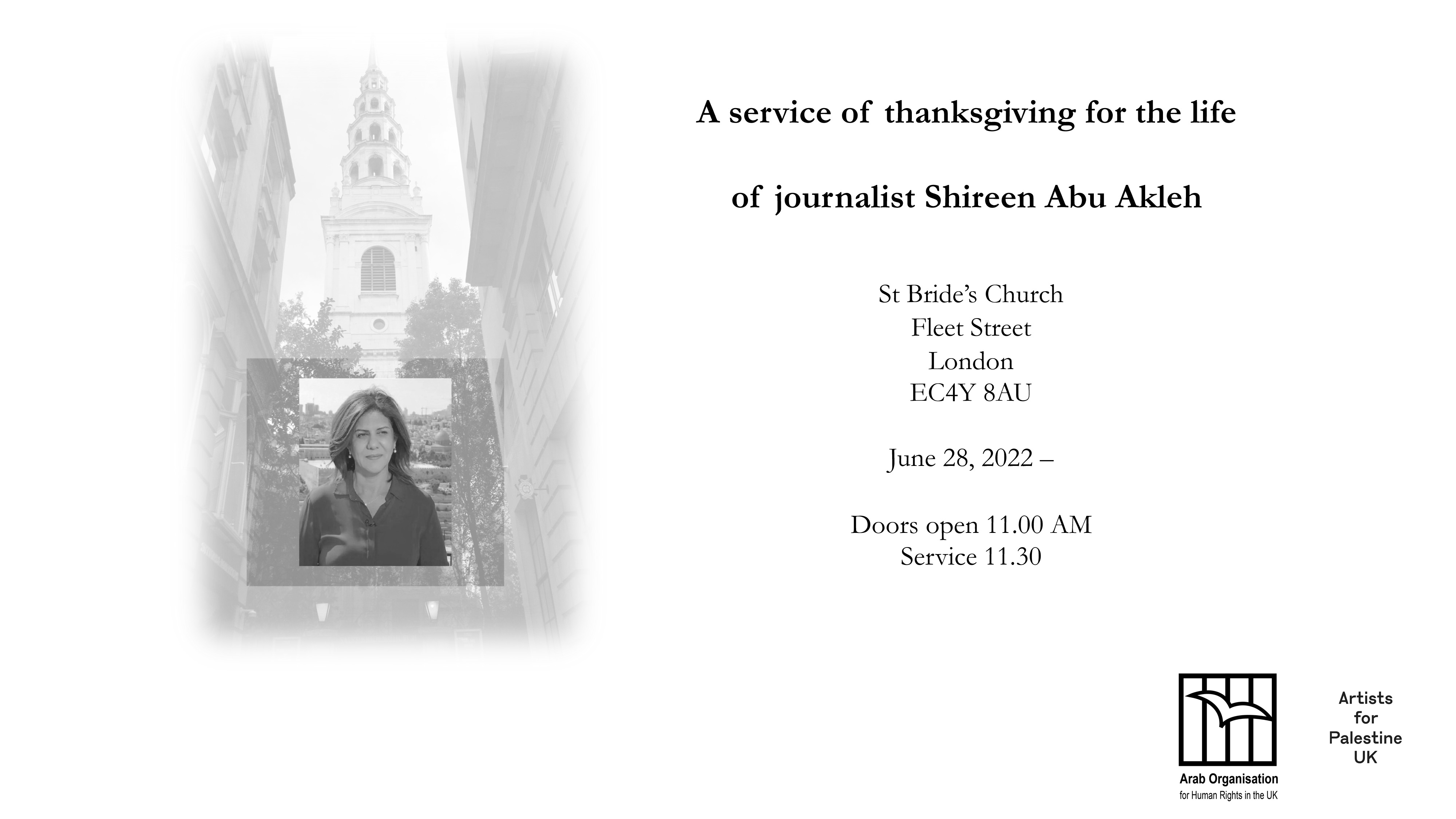 Service of thanksgiving for journalist Shireen Abu Akleh to be held at ...